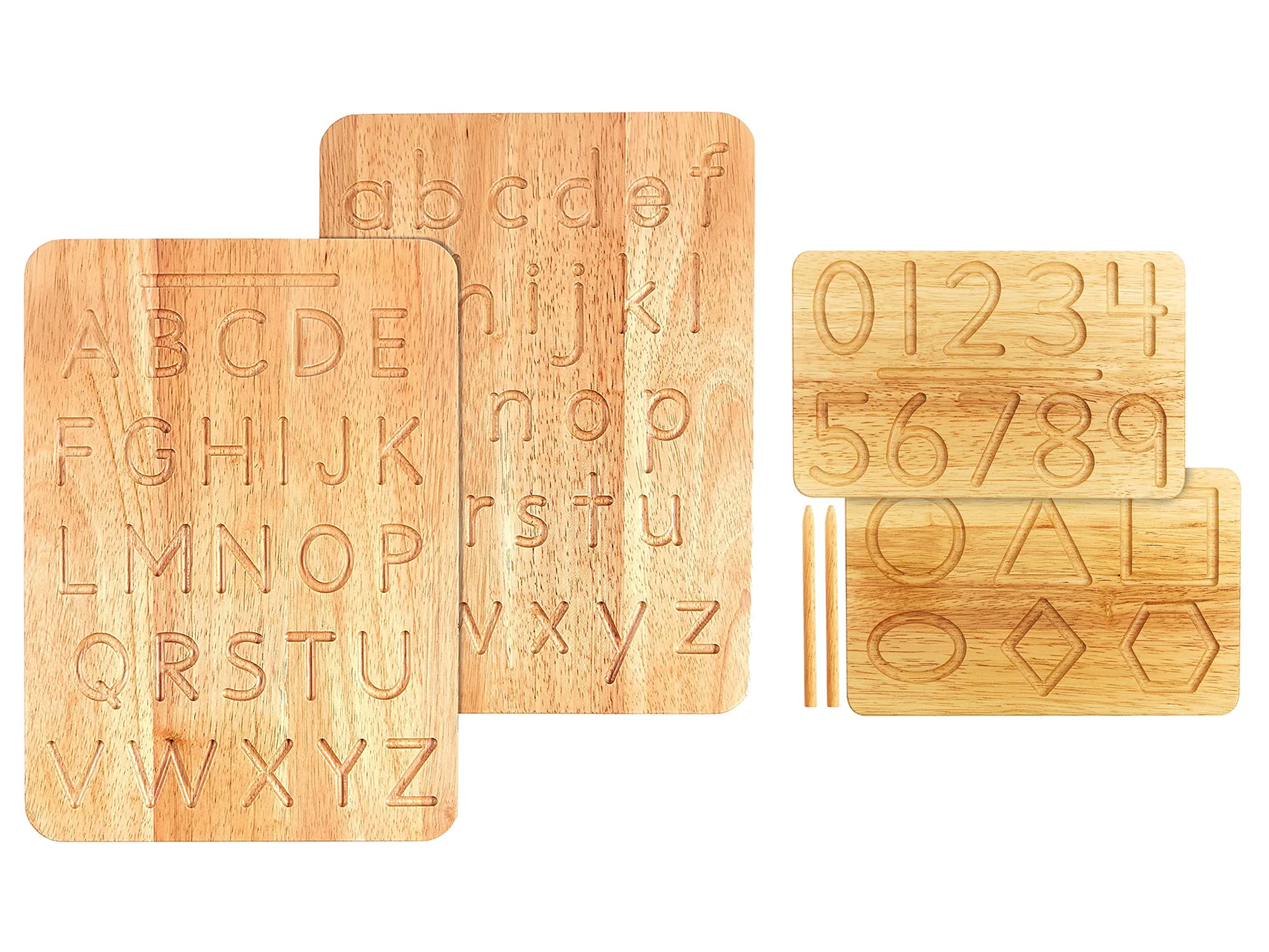Buy Montessori & Me Wood Number and Alphabet Tracing Board Set ...
