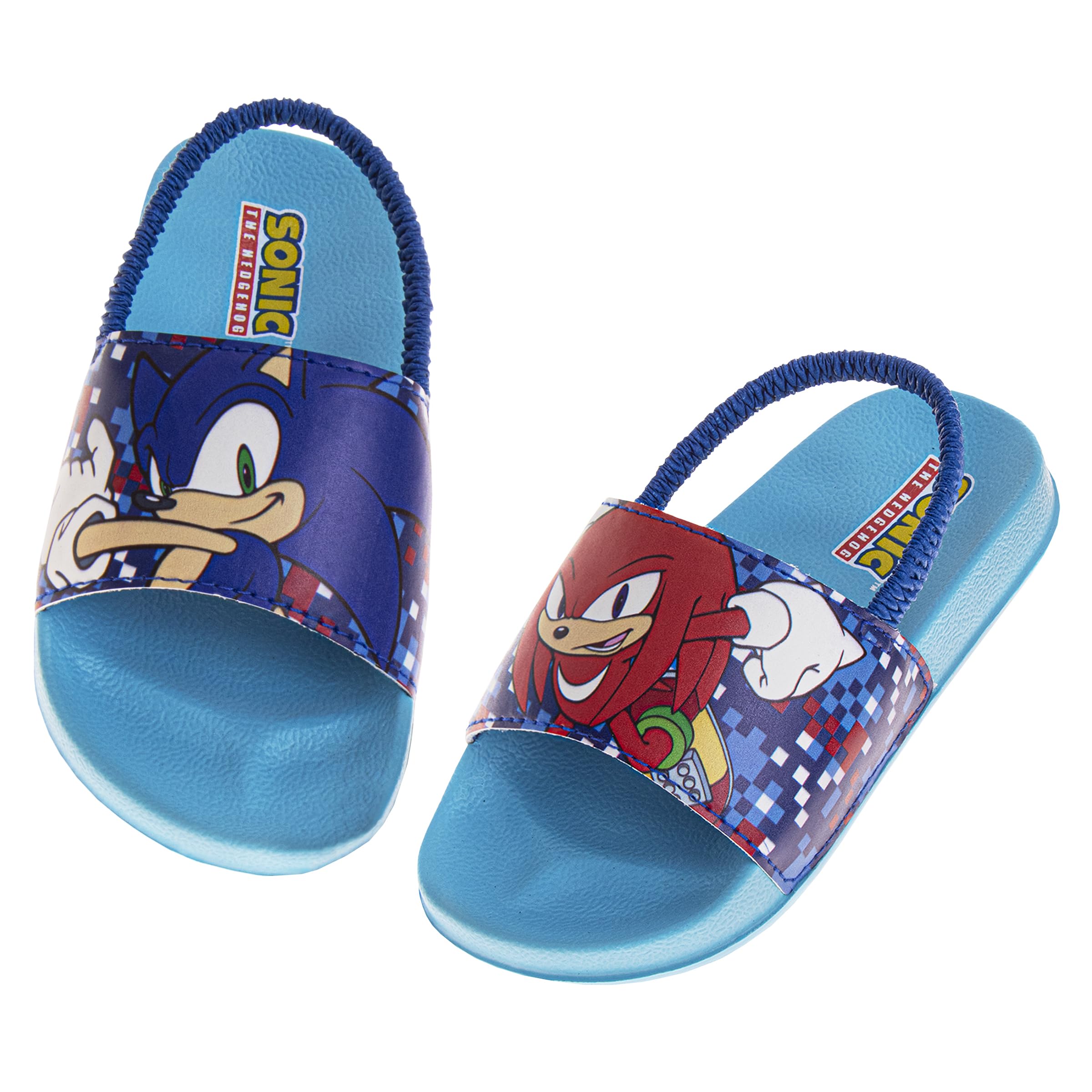 Josmo Kids Sonic The Hedgehog Slide Open Toe - Boys Sonic and Knuckles ...