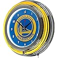 Amazon.com : Golden State Warriors NBA Chrome Double Ring Neon Clock ...
