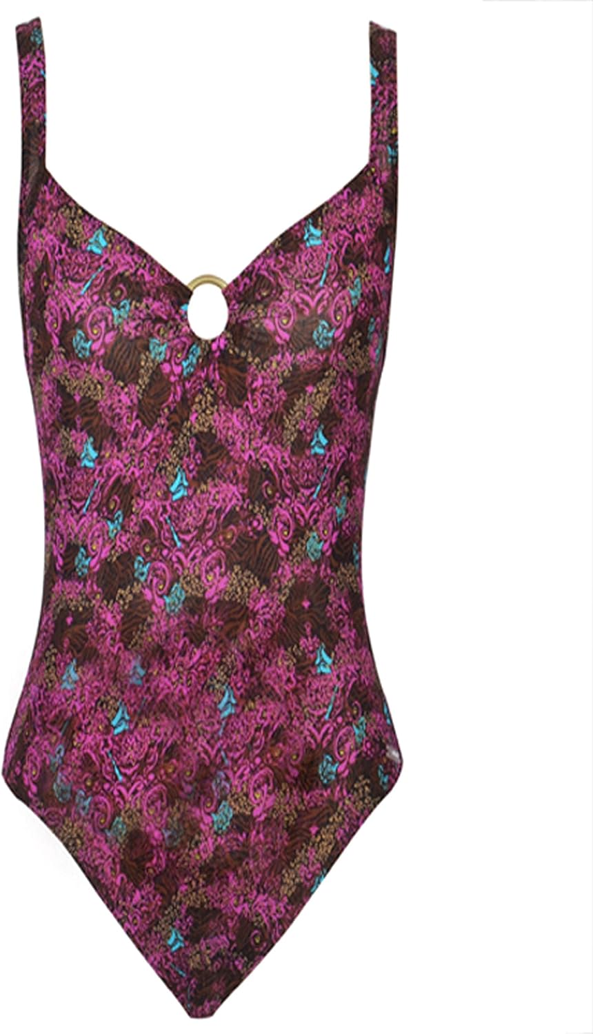 Solar Tan Thru Bandeau-Badeanzug lila/braun/türkis, Gr. 42 B-Cup ...