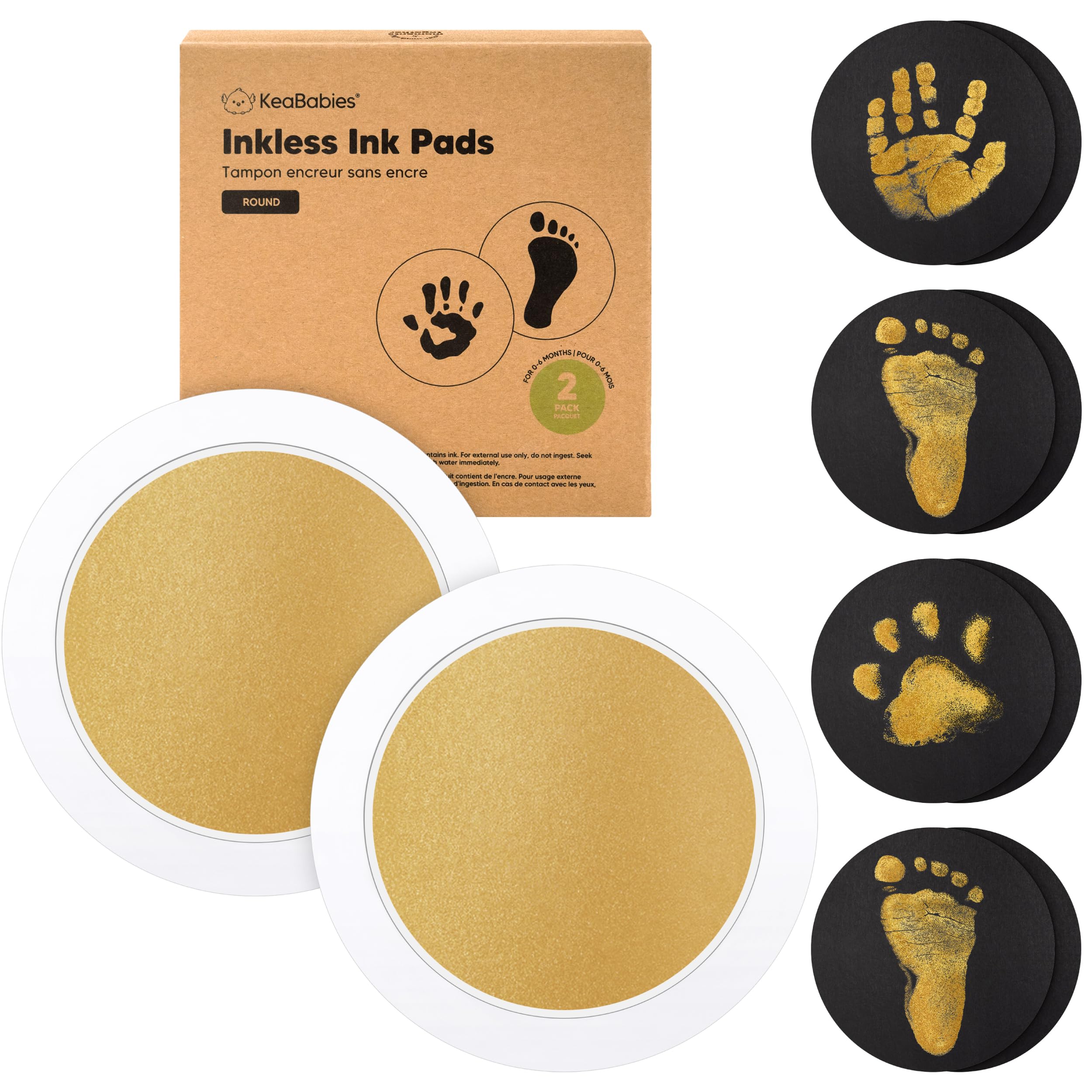 2-Pack Round Inkless Baby Hand And Footprint Kit - Mess Free Ink Pad ...