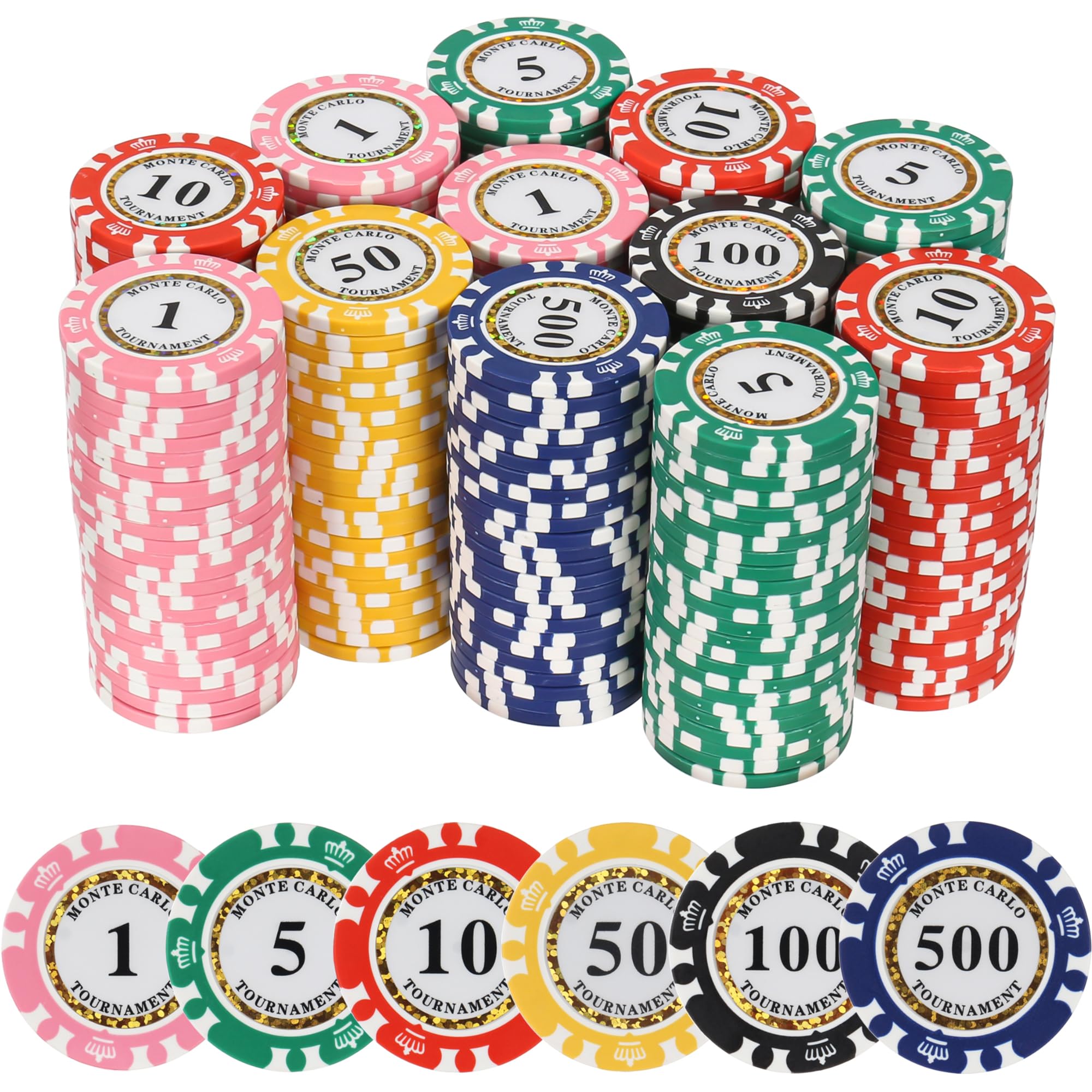 LUOBAO Premium Numbered Poker Chips for Card Board Game,for Texas Hold ...
