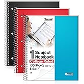 Amazon.com : Rosmonde 1 Subject Spiral Notebook, 50 Pack, College Ruled ...