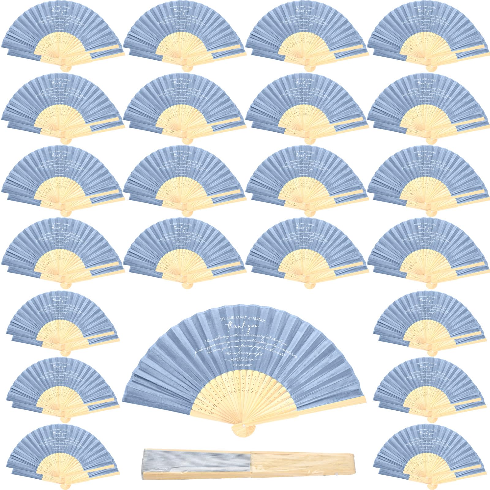 Unittype 100 Pcs Wedding Folding Fans for Guests Bamboo Folded Hand Fan ...
