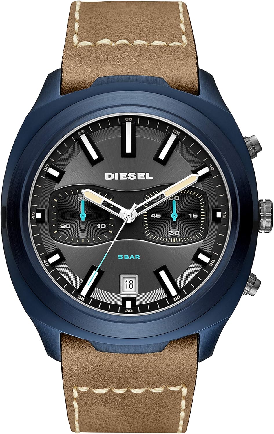 Diesel Herren Chronograph Quarz Uhr mit Leder Armband DZ4490: Amazon.de ...