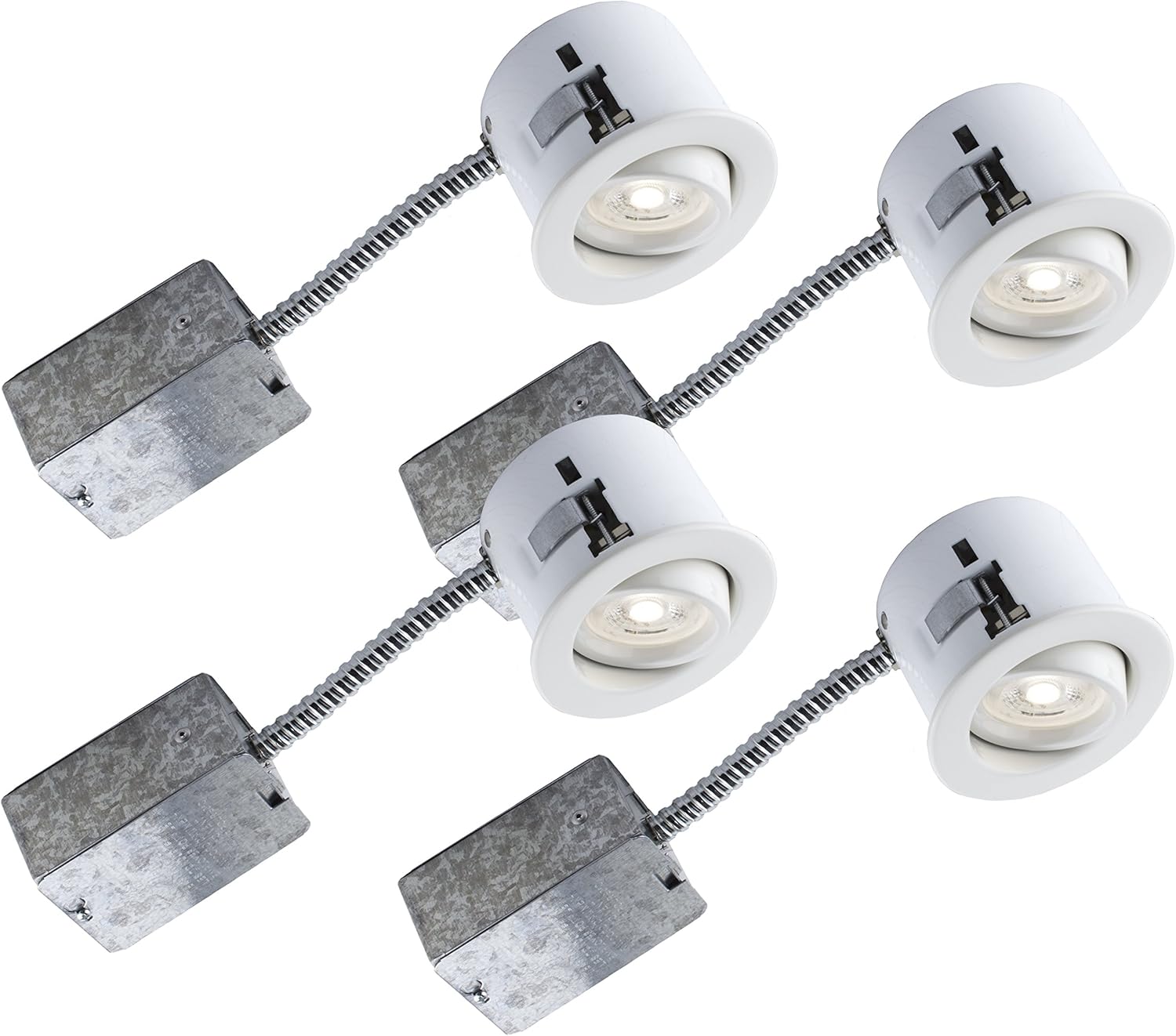 Bazz 313LPAW4 Flex LED Recessed Lighting Kit, Dimmable, Directional ...