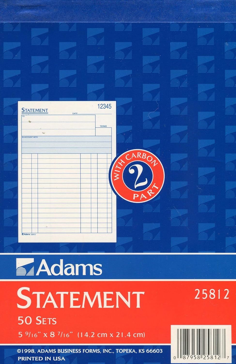 Adams All-Purpose Statement Book, 2-Part with Carbon, 5.56 x 8.44 ...