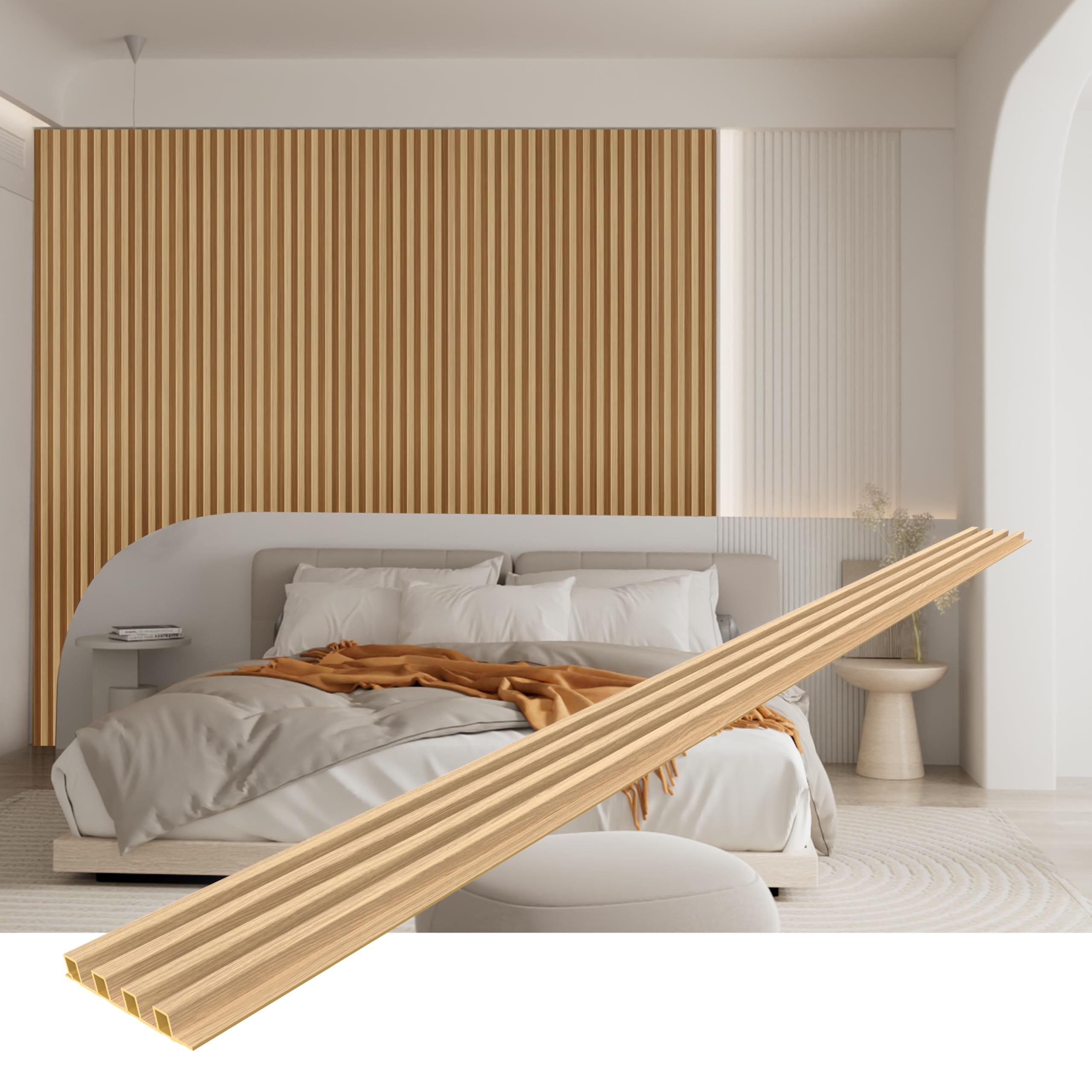 8-Pack WPC Slat Wall Panels - 3D Wall Panels, Water-Proof and Easy ...