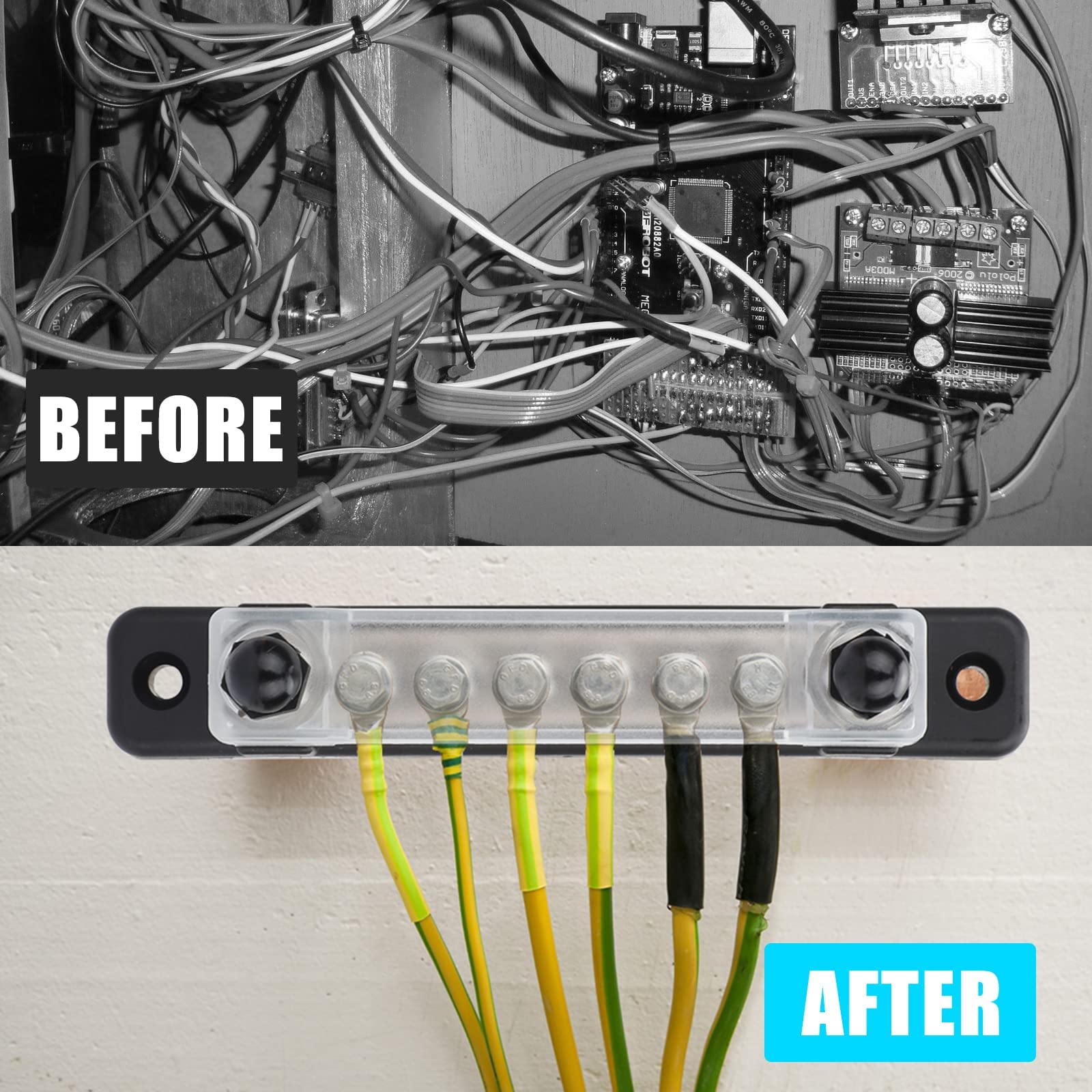 Linkstyle Negative Bus Bar 12V, Marine Gound BusBar Power Distribution ...