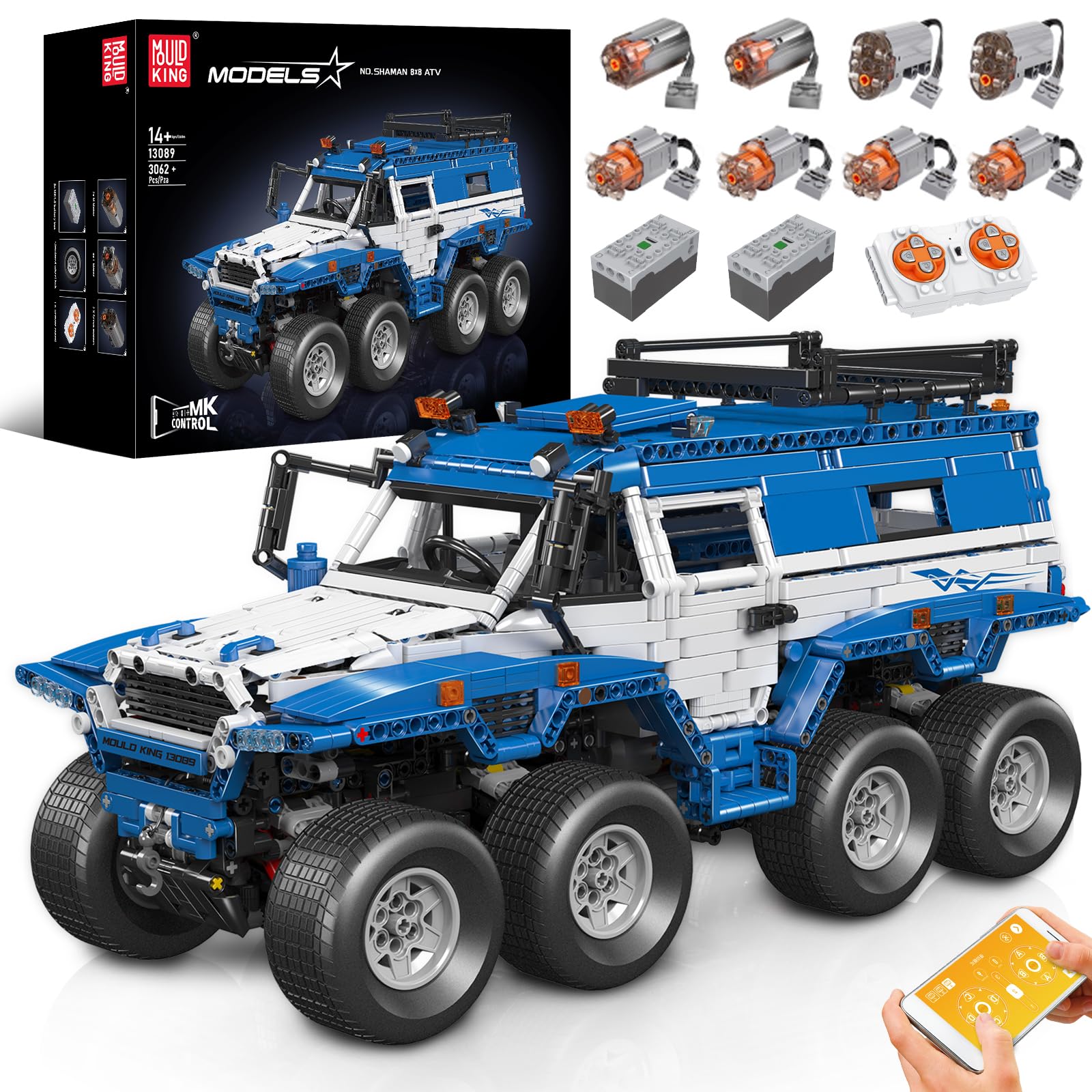 Mould King 13089 Off-Road Pickup Trucks Building Kits, MOC Shaman 8x8 ...
