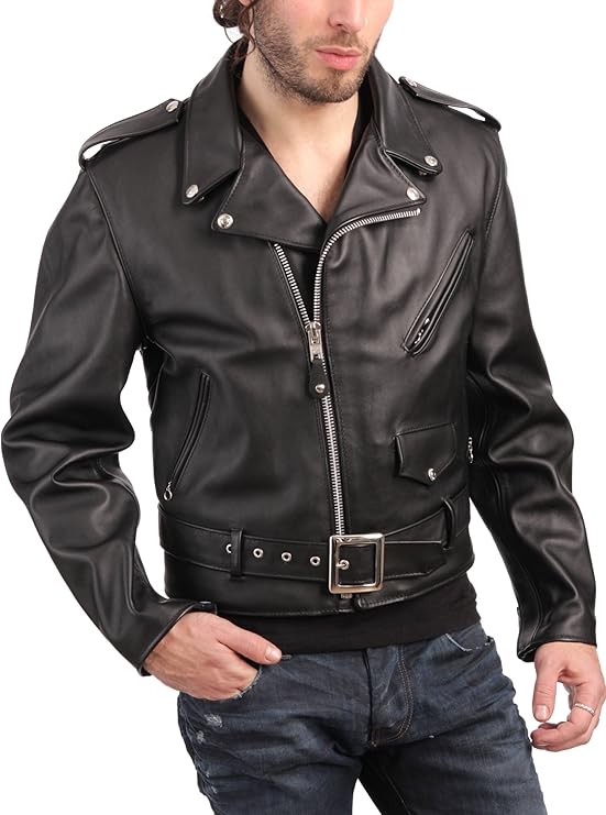 Schott NYC Perfecto Leather Motorcycle Jacket, black (48" chest ...