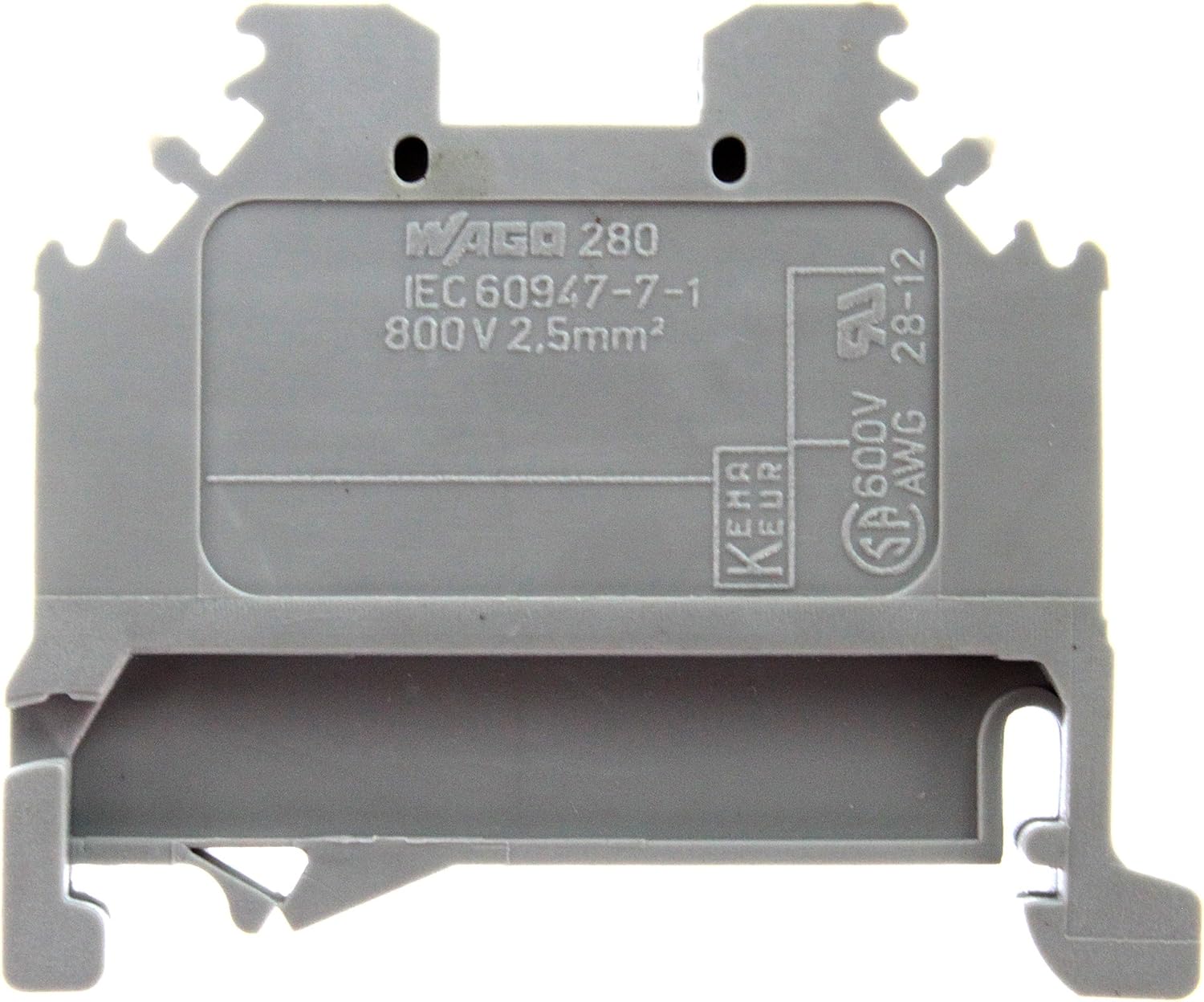 800V 24A Wago 280-101 Din Rail Mount 2-Conductor Through Terminal Block tillescenter Industrial ...