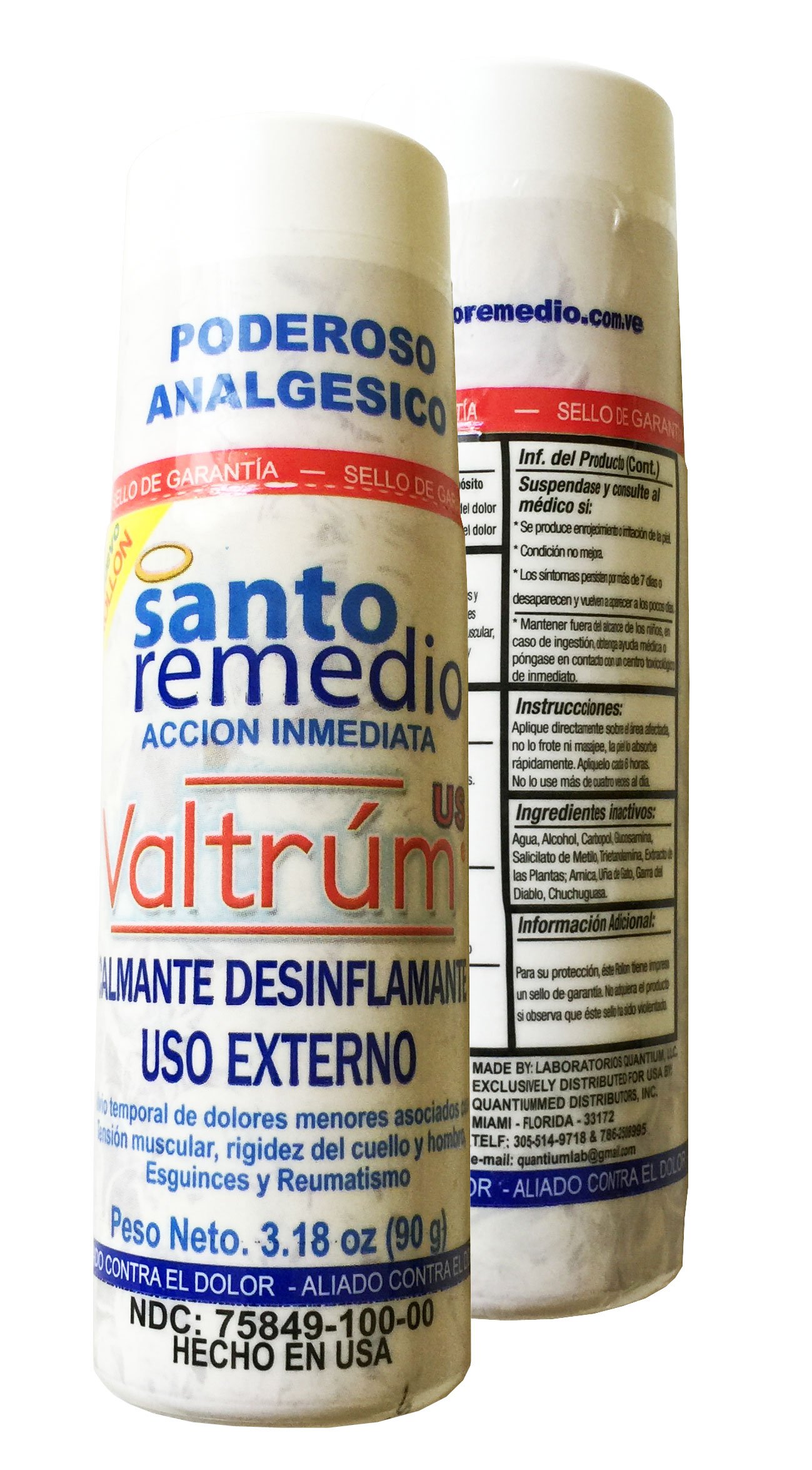 Amazon.com: Valtrum Santo Remedio Pain Relief Spray, 4 Oz: Health ...