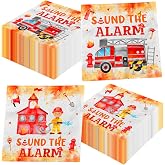 Amazon.com: 16PCS Fire Truck Paper Napkins,Fire Flame Napkins Beverage ...