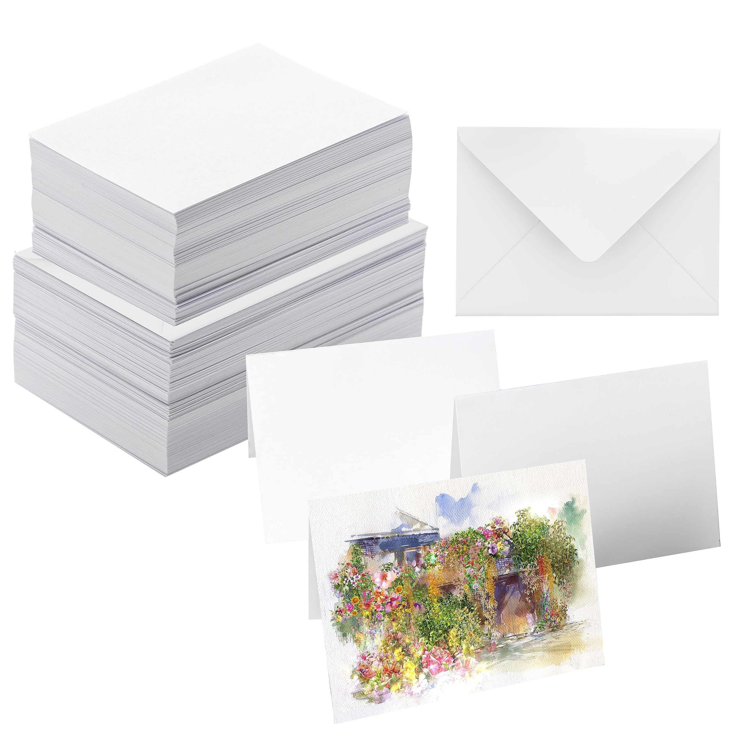 50 Packs Blank Watercolor Cards with Envelopes Set, 140lb Heavyweight ...