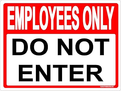 Employees Only Do Not Enter Sign 9x12 Metal Aluminum Red: Amazon.co.uk ...