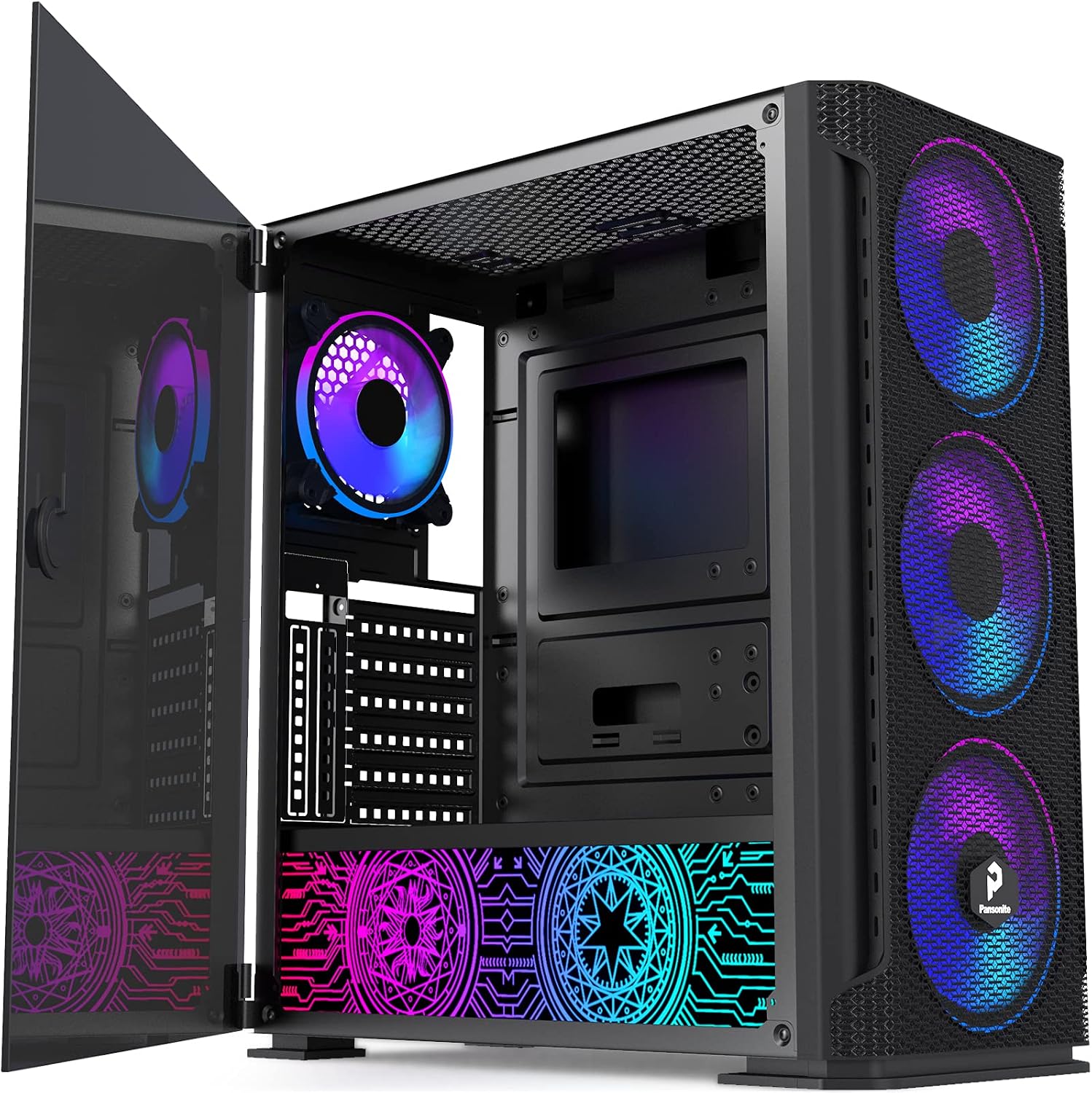 Novashion Atx Mid Tower Chassis Gaming Pc Case Fans Ports Usb My XXX
