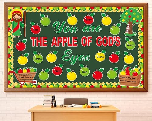 gisgfim Christian Jesus Bulletin Board Decoration Set Religious Apple ...