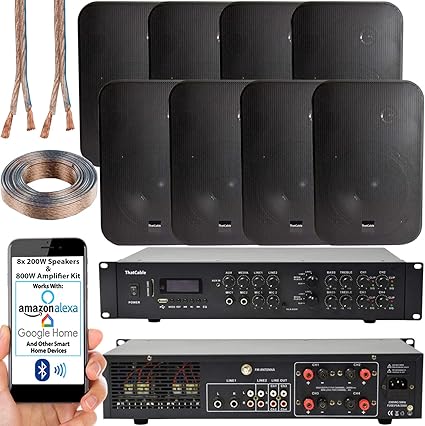 800W Multi Zone Bluetooth Sound System | 4 Channel HiFi: Amazon.co.uk ...