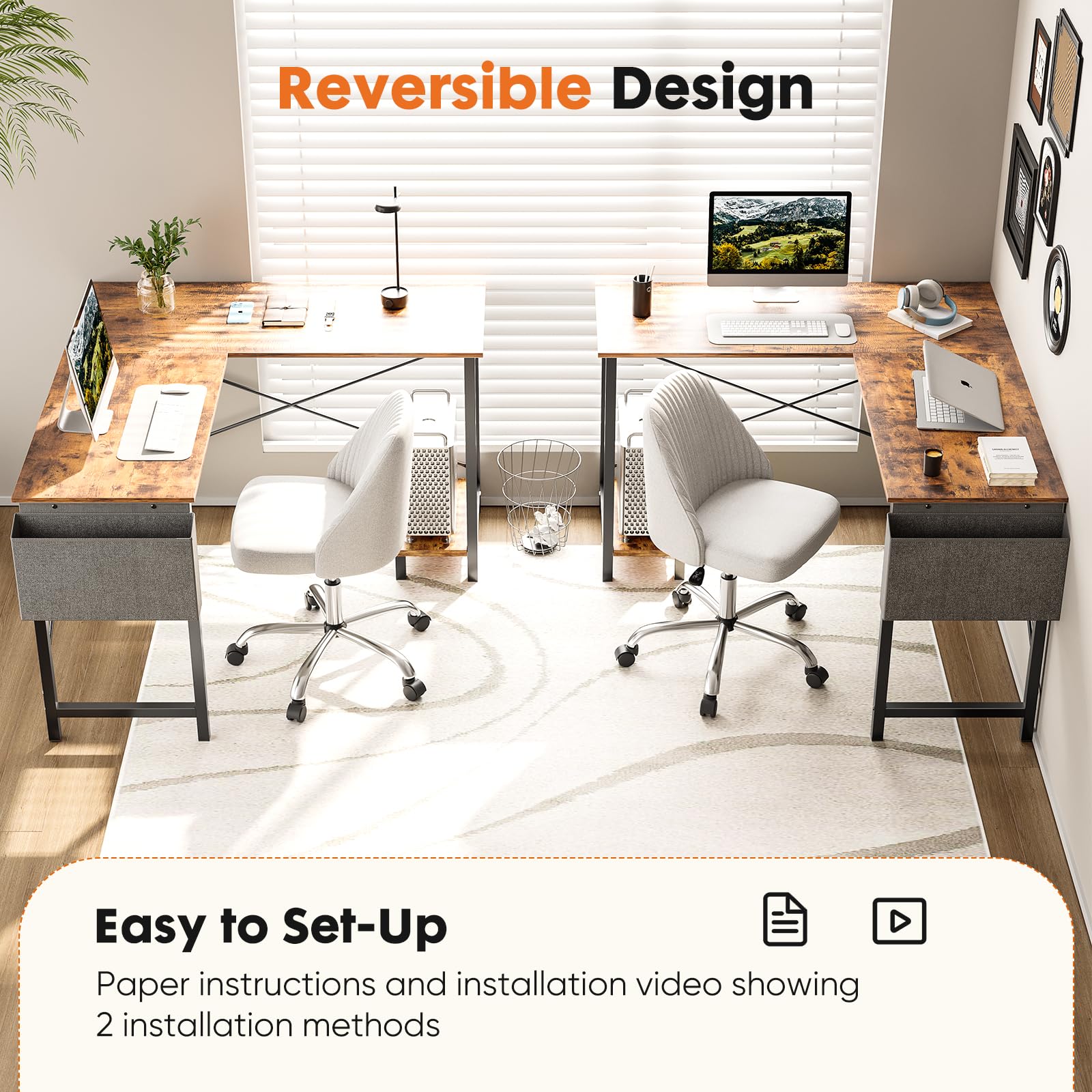 Mua Sweetcrispy L Shaped Computer Desk - Gaming Table Corner Desk 50 ...