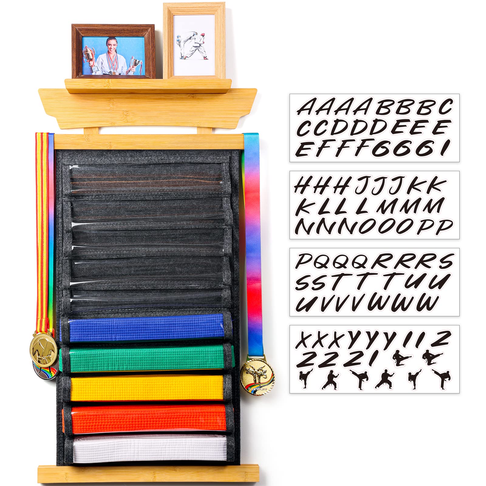 Mua Tilhumt 10 Belts Taekwondo Belt Display with Stickers, Karate Belt ...