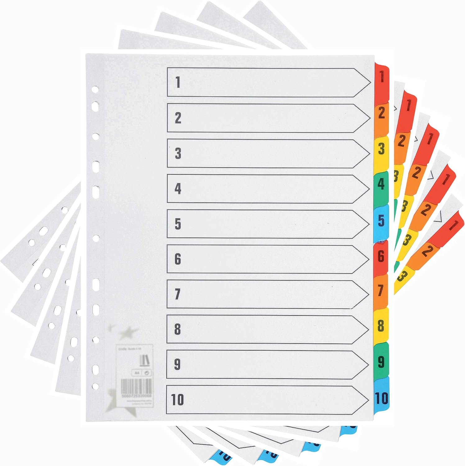 [5 Pack] A4+ File Dividers Extra Wide Numbered 1-10 | A4+ Extra Wide ...