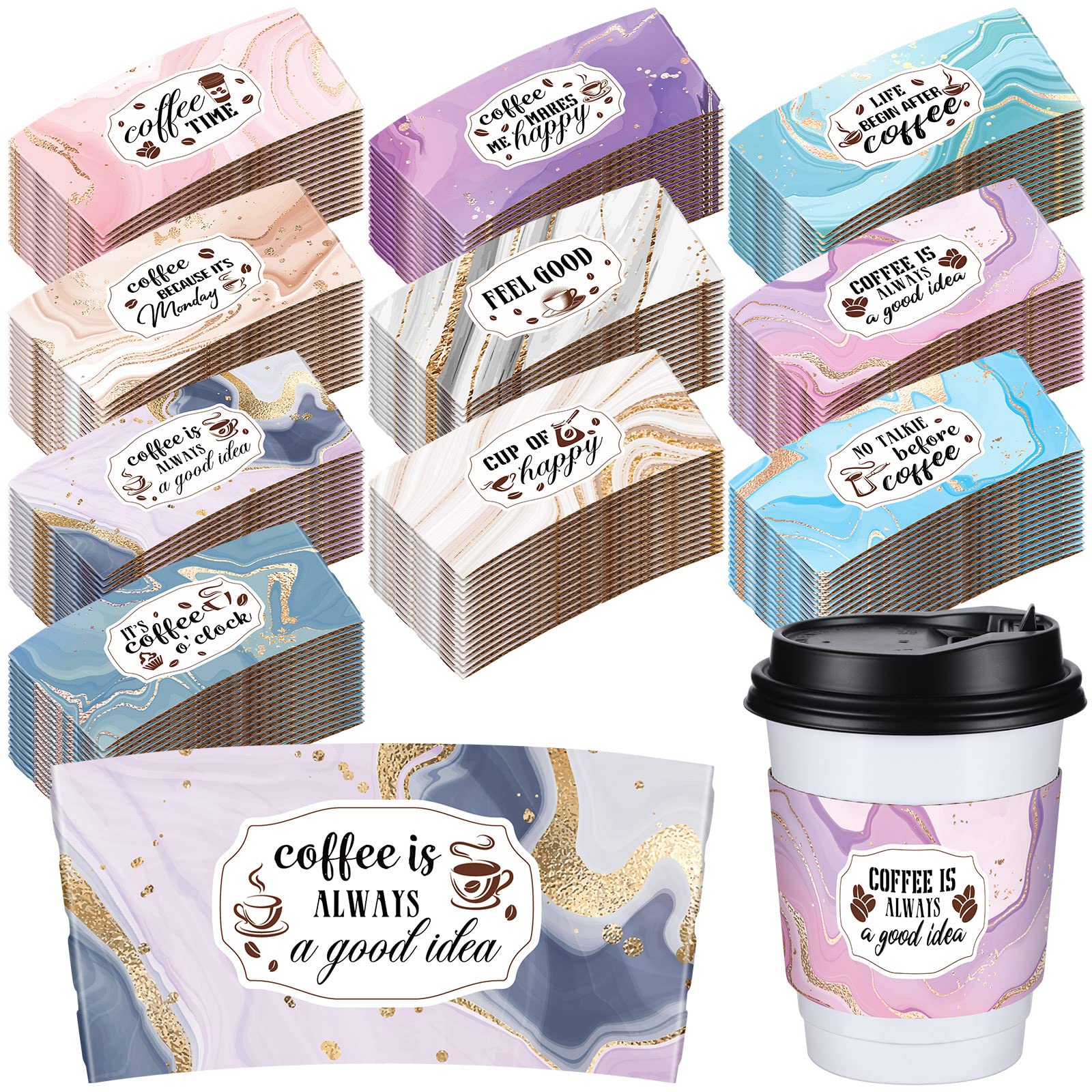 Eaasty 500 Pcs Bible Verse Coffee Sleeves Disposable Paper Coffee Cup ...