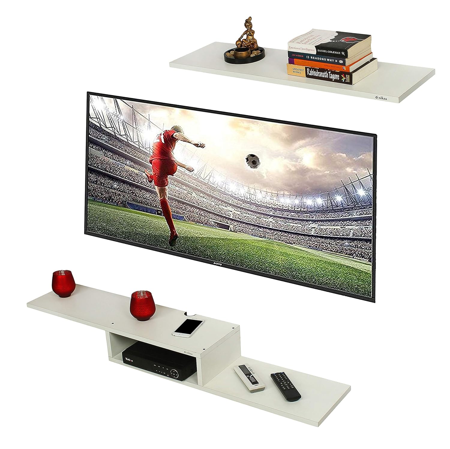 Anikaa Archie Engineered Wood TV Entertainment Unit/Wall Set Top Box ...