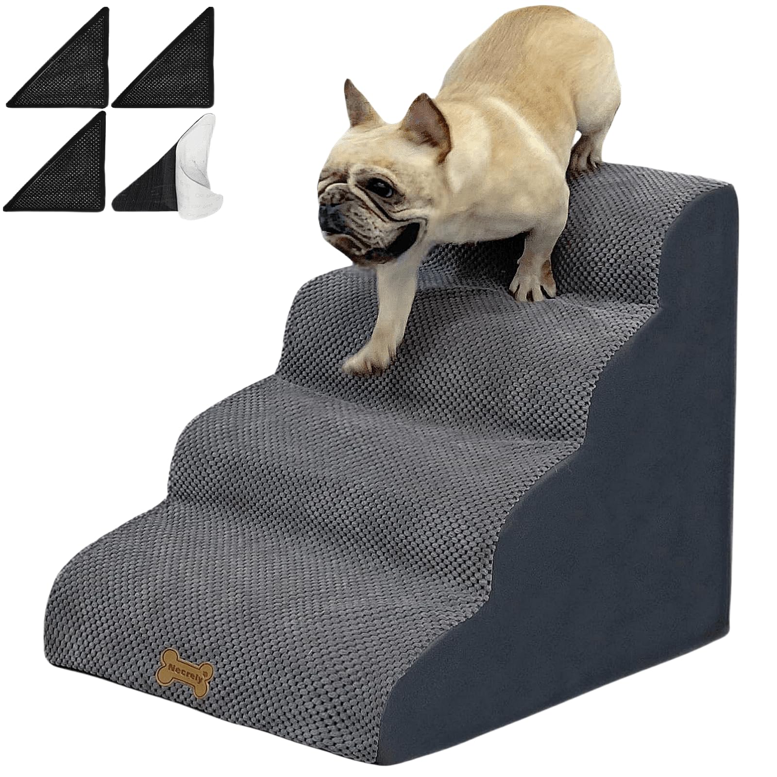 Necrely 4-Step Dog Stairs for High Beds 18-24 Inch Pet Steps 2 3 4 5 ...