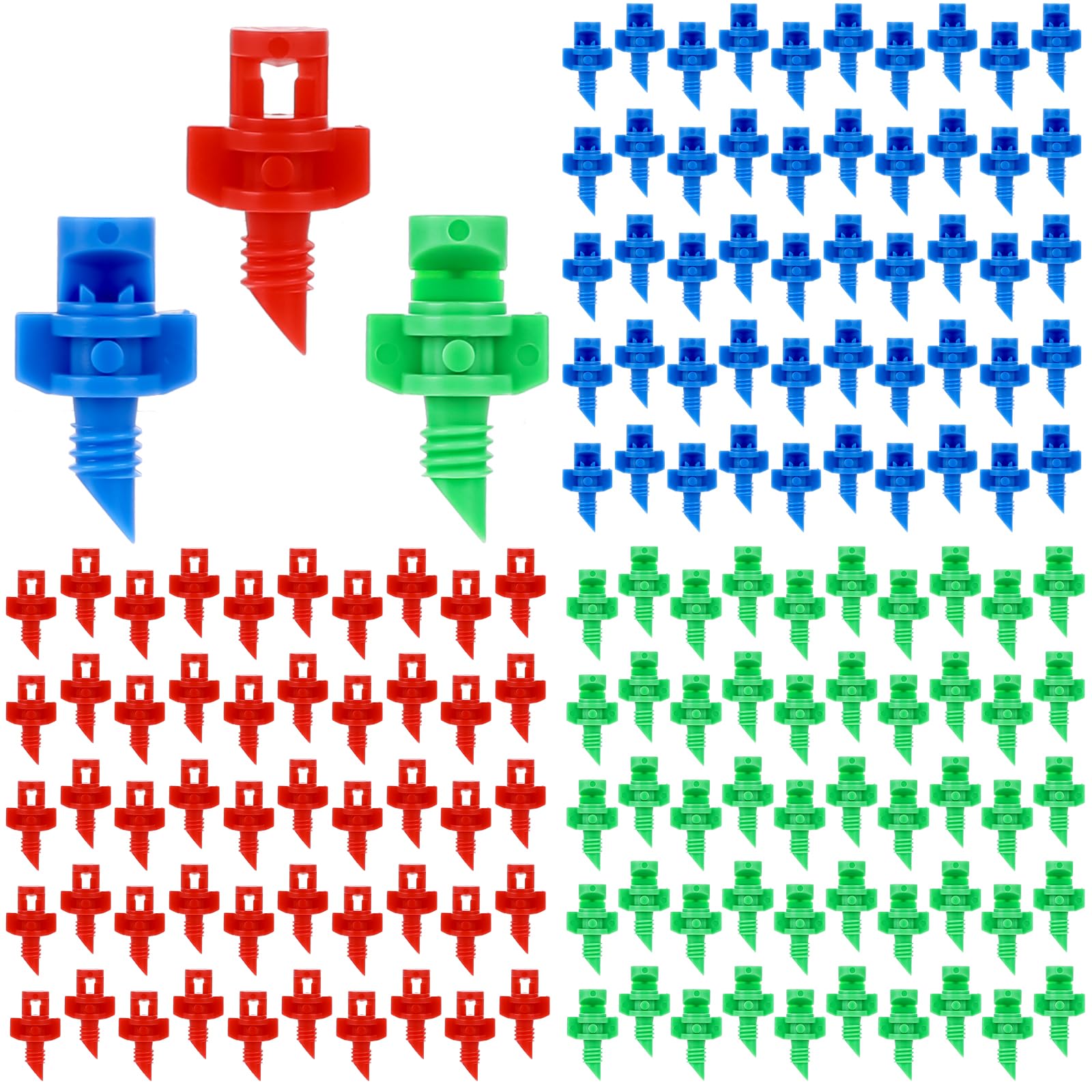 HJZHII 150PCS Drip Irrigation Emitters, 90/180/360 Degree Micro ...