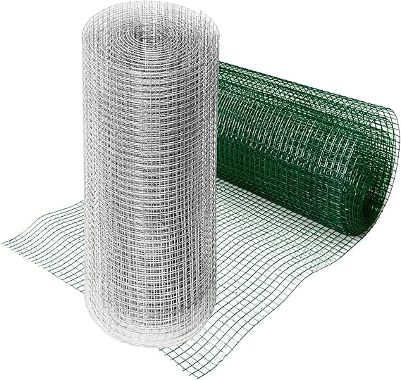 casa pura® Drahtgitter grün | 4-Eck-Geflecht Volierendraht, mit PVC ...