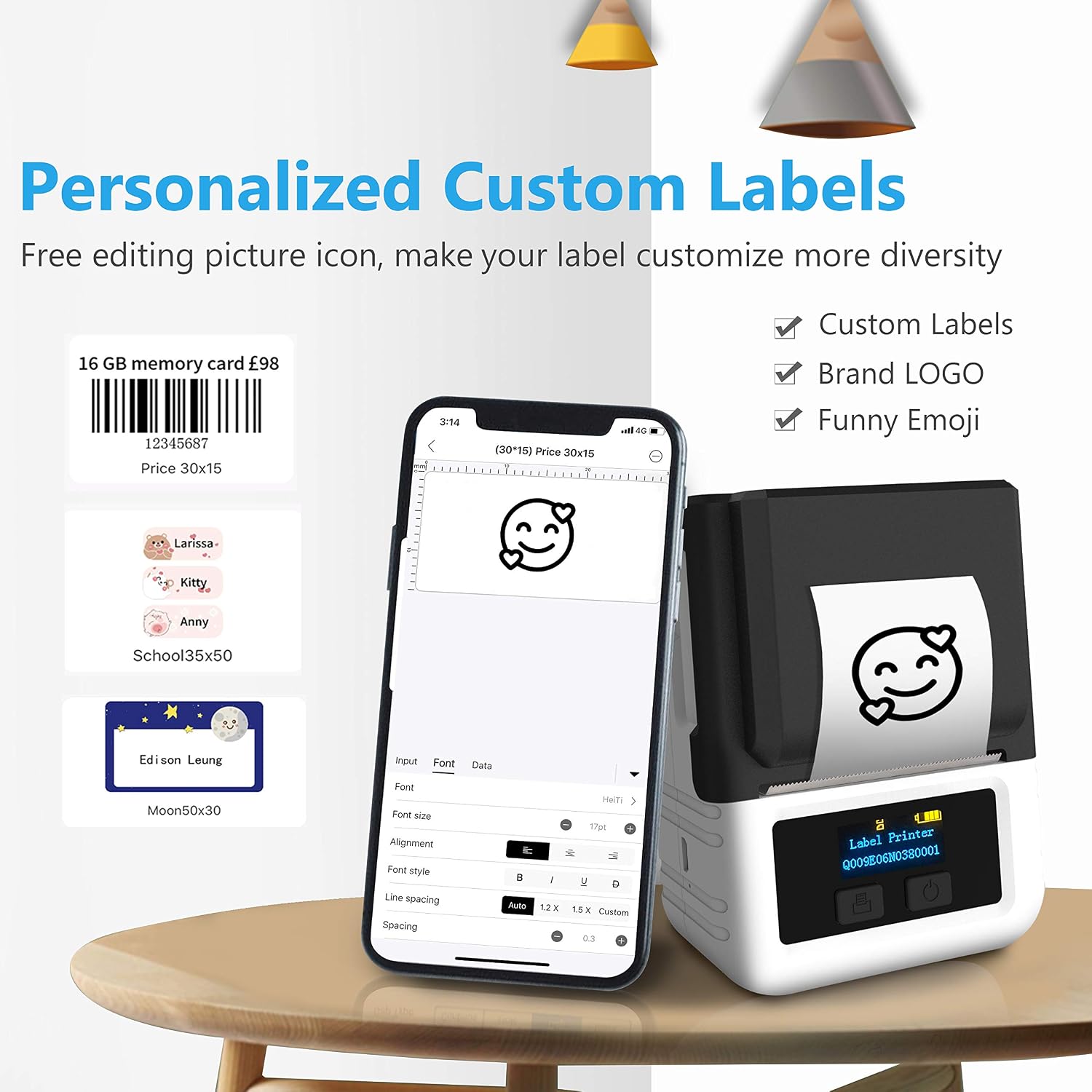 Label Printer Bluetooth Portable Thermal Label Maker with USB ...