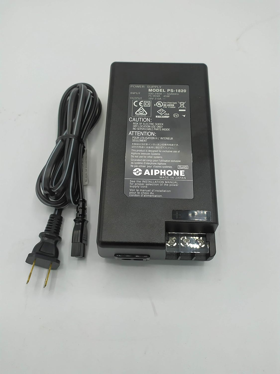 Aiphone PS-1820 AC Adapter PS-1820UL by Aiphone: Amazon.ca: Electronics