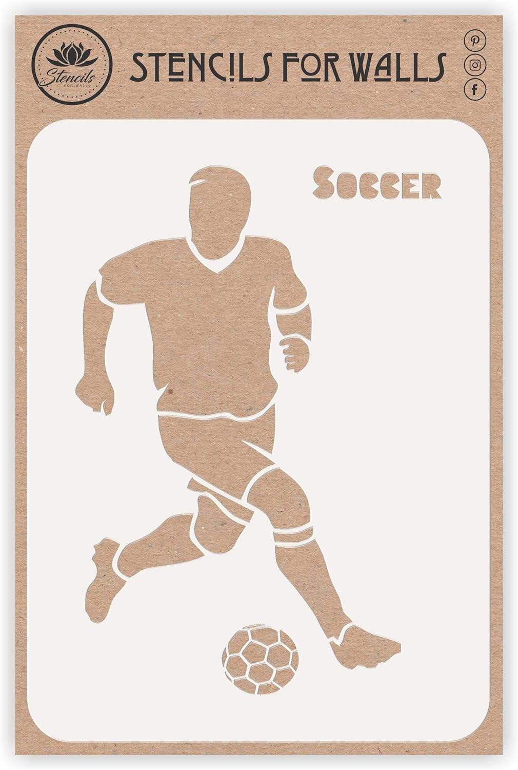 Soccer Stencil, 16.51 x 22.86 cm (M) – Athlete UK Football Soccer ...