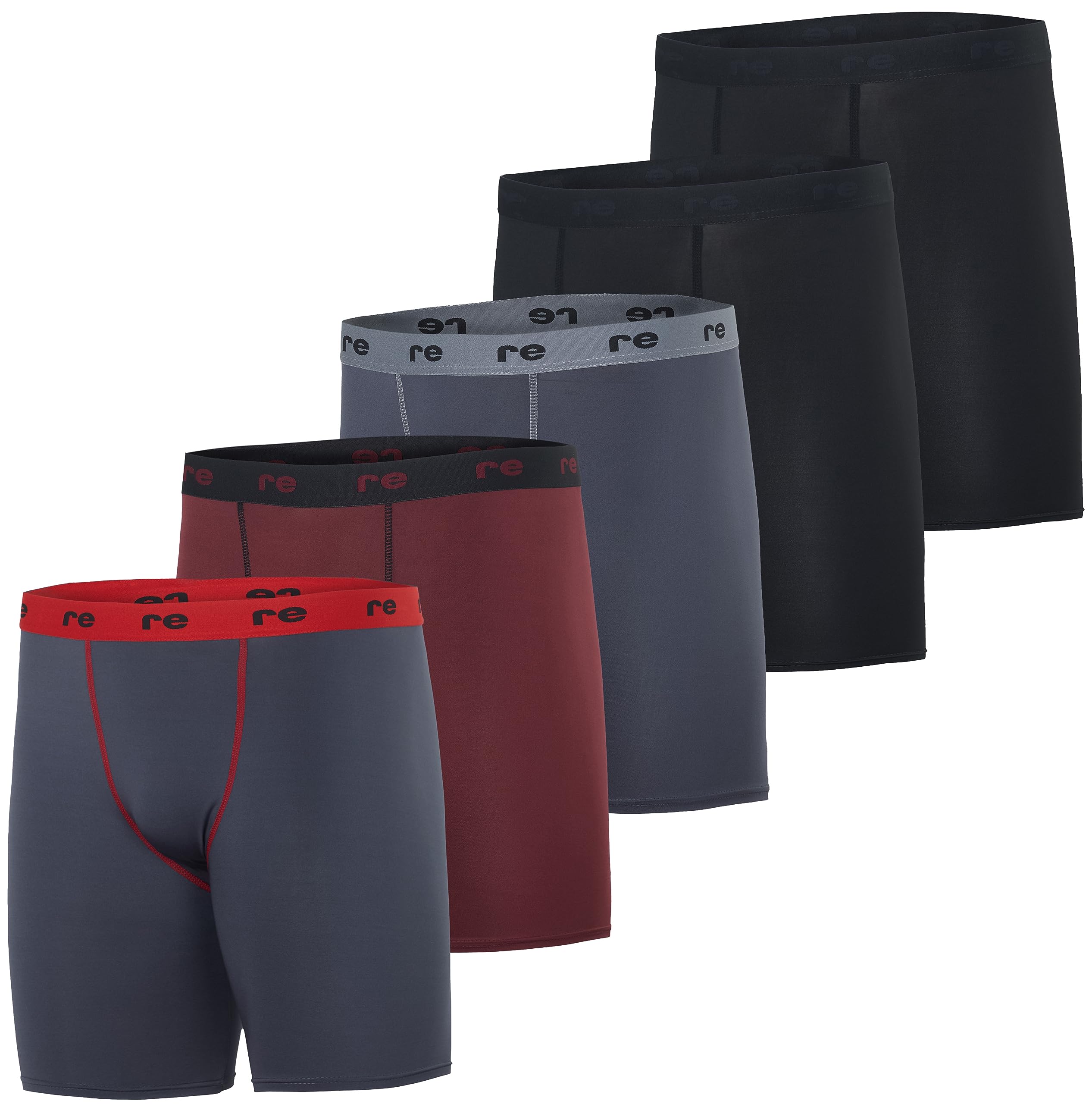 5 Pack: Mens Compression Short Biker Shorts for Men Cool Spandex Sports ...