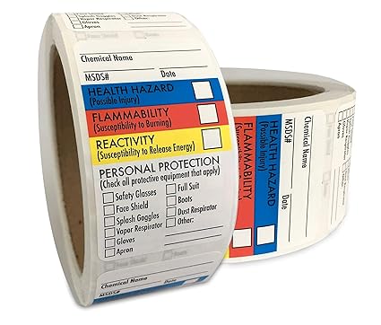 Safety Supply Mart Safety Data Sheet Stickers/MSDS Stickers 1.5" x 2.5 ...