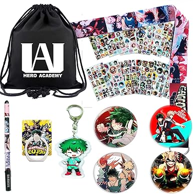 My Hero Academia Drawstring Bag Set - 1 MHA Drawstring Bag, 12 Sheet ...