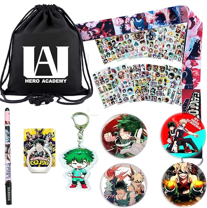 My Hero Academia Drawstring Bag Masks Gift Set - 1 MHA Drawstring Bag ...