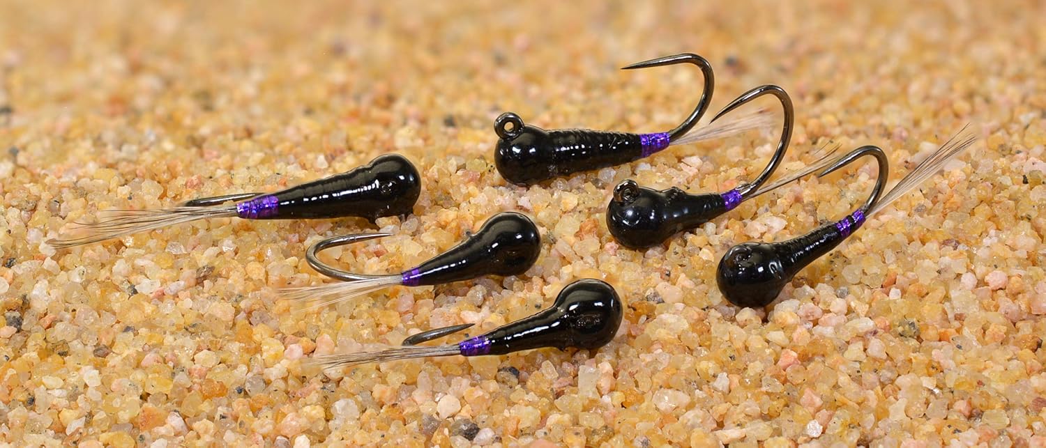 Amazon.com : Region Fishing Tungsten Black/Purple Perdigon Jig Head Fly ...