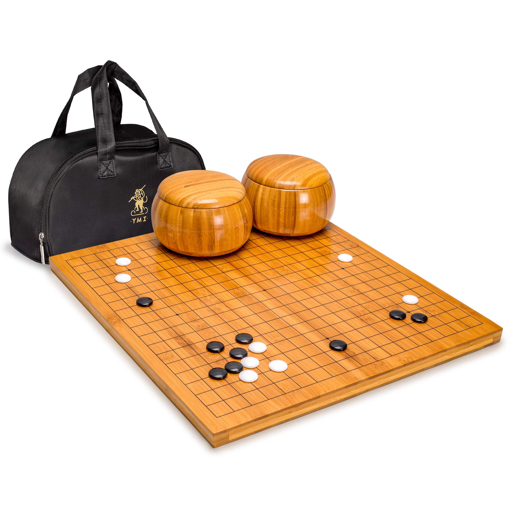 Yellow Mountain Imports Bamboo 0.8-Inch Reversible 19x19 / 13x13 Go ...