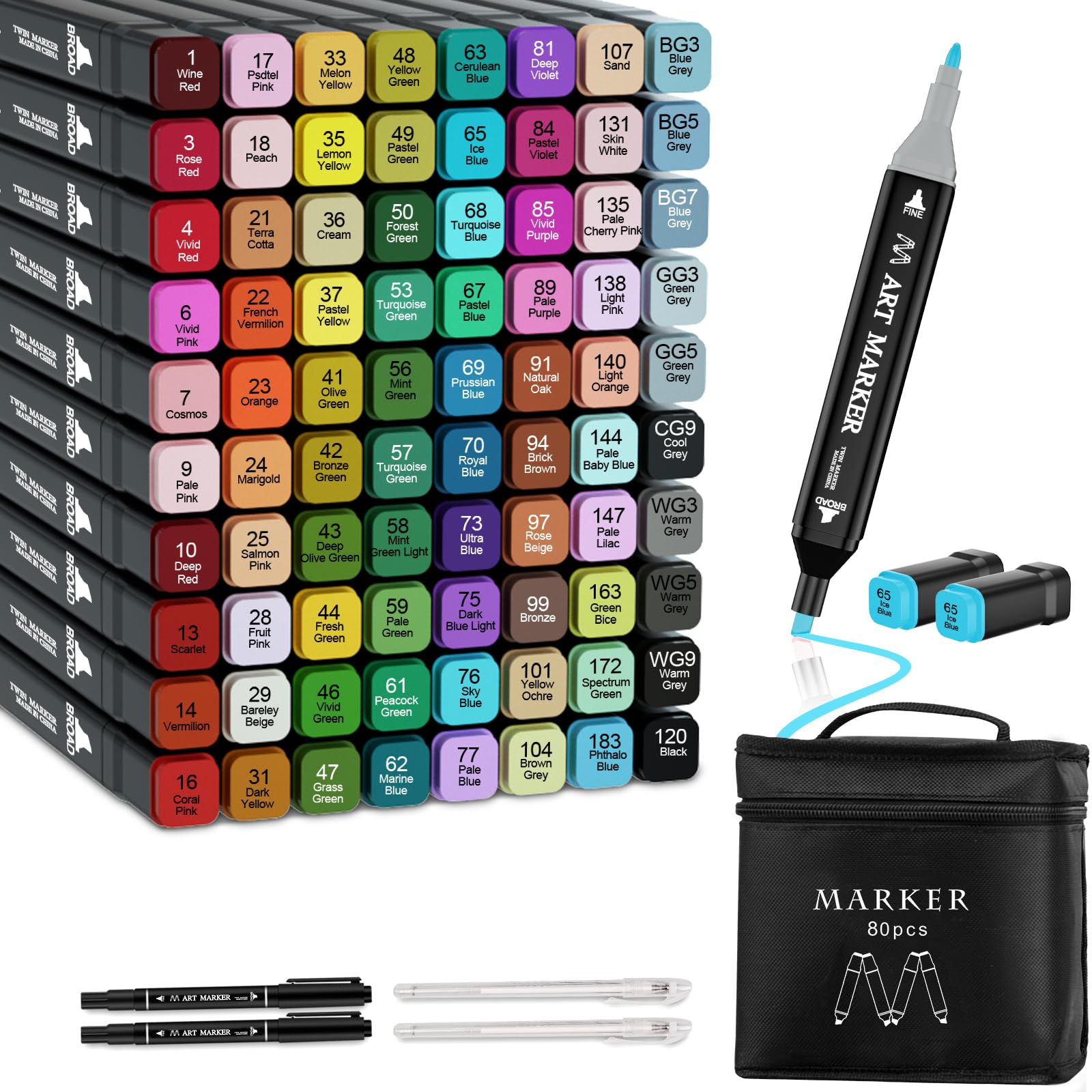 Mua 80 Colors Alcohol Based Markers, Banral Premium Dual Tip Artist Art ...