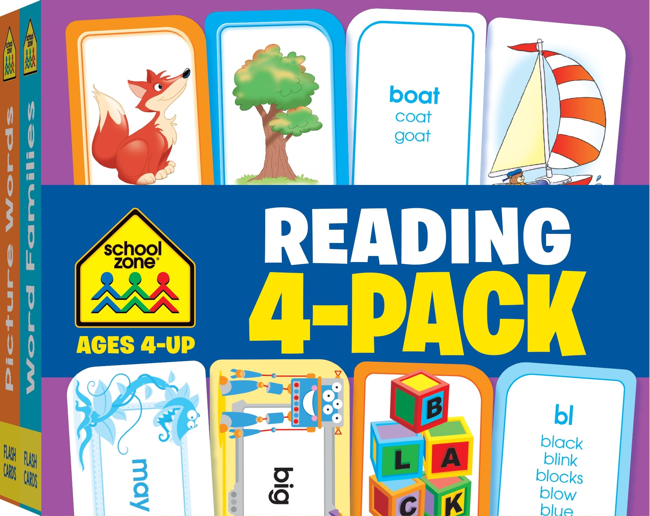 Mua School Zone - Reading 4-Pack Flash Cards - Ages 4+, Kindergarten ...