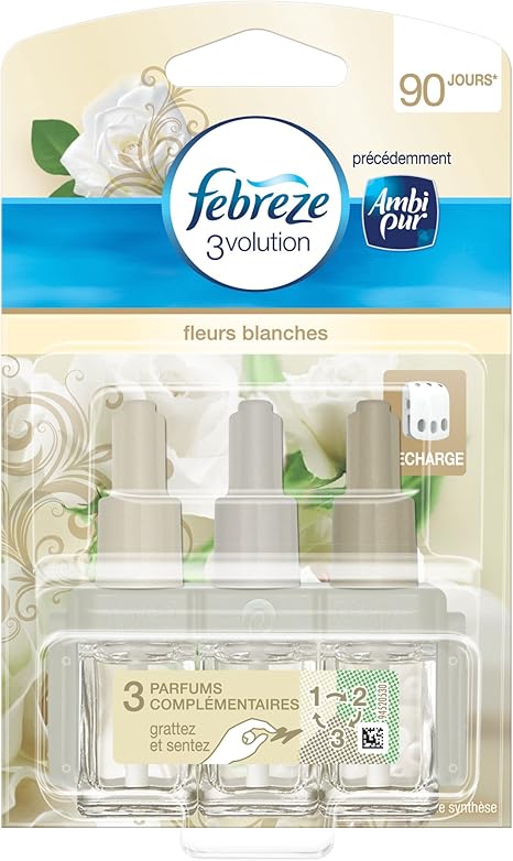 Febreze - Désodorisant Recharge pour Diffuseur 3Volution Parfum White ...