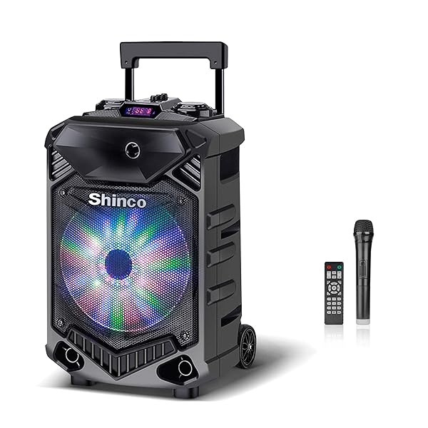 Shinco 12-inch Woofer Bluetooth Karaoke Speaker, Portable PA System, Karaoke Machine with ...