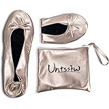 Amazon.com | Women's Foldable Portable Travel Ballet Flat Roll Up ...