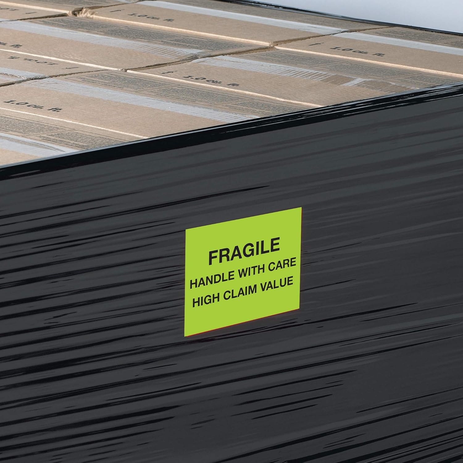 8 x 10 Fragile Handle with Care Fluorescent Green 250 Labels Per Roll 1 ...