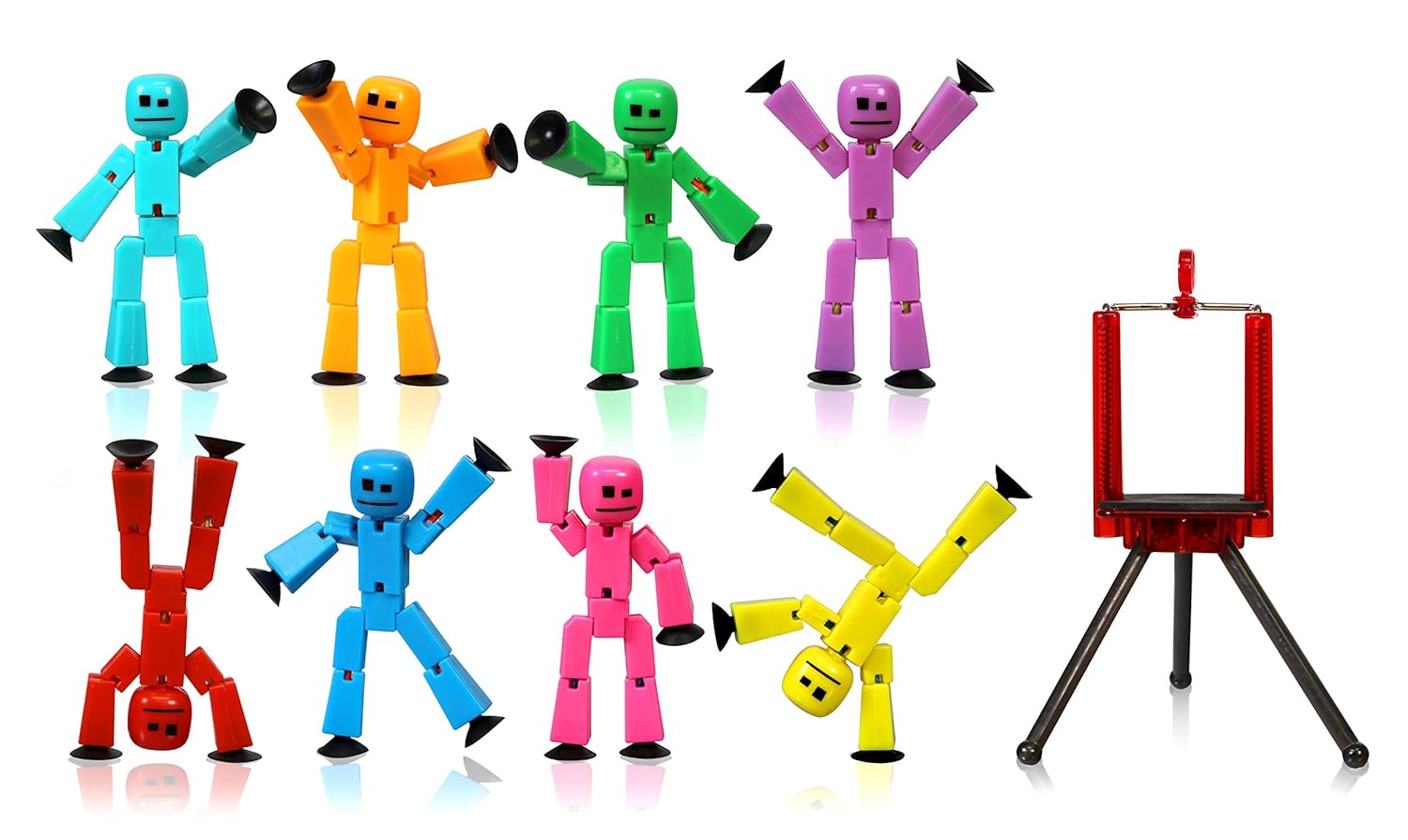 Buy Zing Toys Stikbot 8 Solid Pink/Yellow/Light Blue/Green/Dark Blue ...