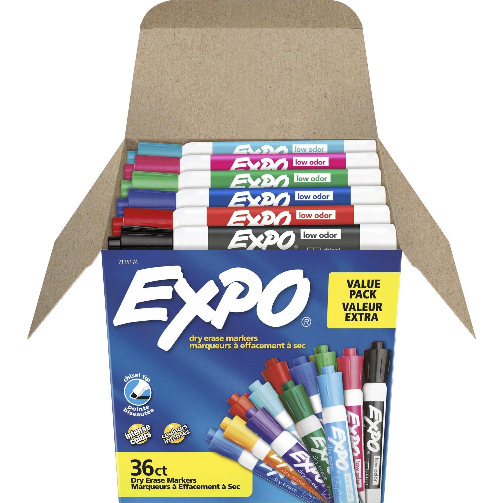 Expo Low-Odor Dry Erase Chisel Tip Markers - Chisel Marker Point Style ...