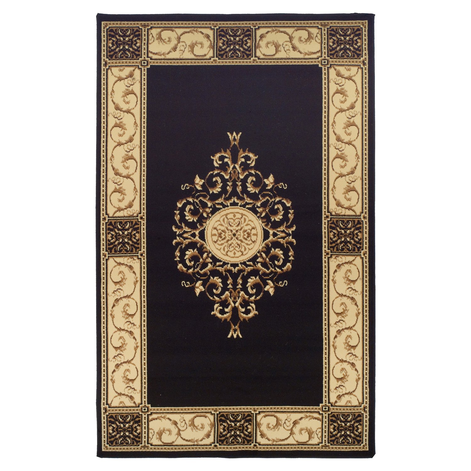 8ftX10ft SUPERIOR Elegant Medallion Area Rug Collection Rug, Coffee