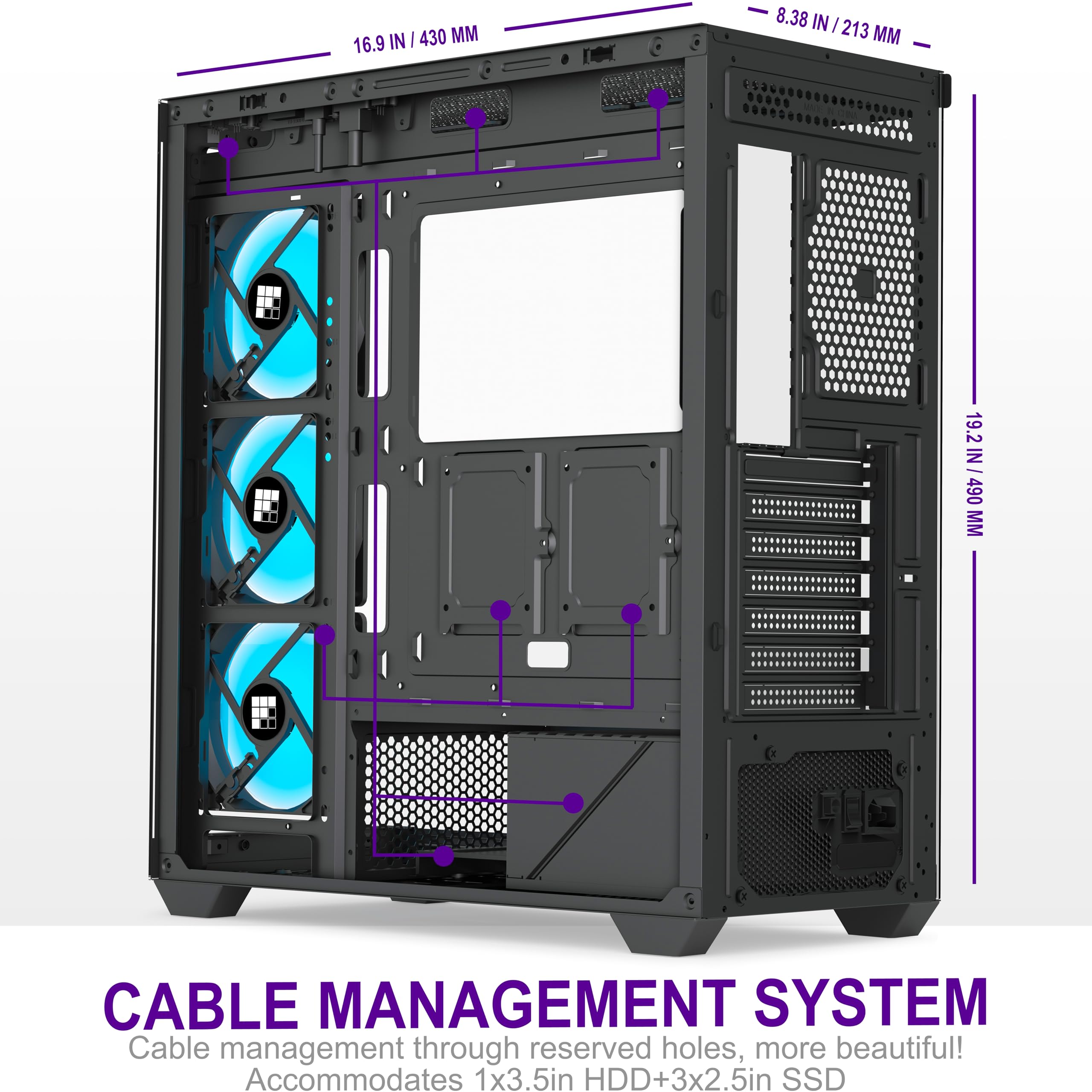 Mua FOIFKIN F3 FOIFKINPC Case - Pre-Installed 4 PWM ARGB Fan, ATX Mid ...